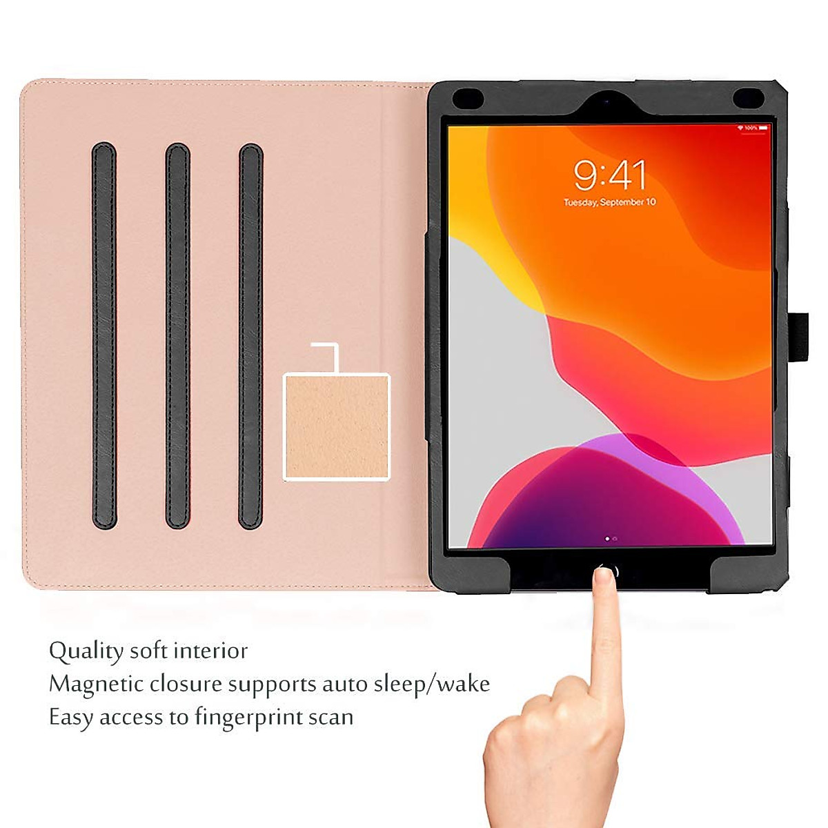 ProCase for iPad 10.2 Inch Case 2021 9th Generation/2020 8th Generation/2019 7th Generation iPad Case, Leather Vintage Stand Folio Cover Protective Case for 10.2" iPad 9th Gen/8th Gen/7th Gen -Black
