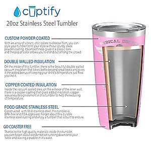 Personalized MD Medical Doctor Gift on Blush 20 oz Stainless Steel Tumbler with Lid - Insulated Cup - Custom Travel Mug