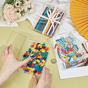 BENECREAT 4Pcs Acrylic Storage Boxes with Lids, 7x4.6x1inch Rectangle Storage Containers, Storage Display Box for Wedding, Party, Treats, Jewelry Accessories