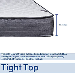 Spring Solution, 10-Inch Medium Plush Tight top Innerspring Mattress, Full XL