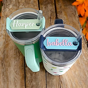 Personalized Colorful Tumbler Tag Name Plates for Stanley Quencher H2.0 (30, 40 Oz) - Customized Tumbler Cup Accessories, Unique Gifts for Teachers, Bridesmaids, Friends