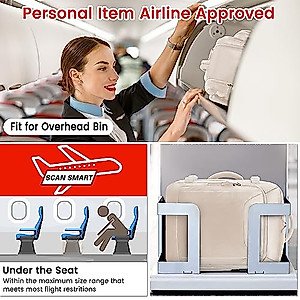 JCDOBEST Carry on Backpack, Extra Large Travel Backpack Airplane Approved Weekender Bag for Men and Women, Water Resistant Lightweight Daypack for Flight 40L, beige