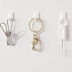 ORIJOYNA 2-Pack Mini Self Adhesive Hooks - Sticky Plastic Small Wall Hooks Heavy Duty Hanger - Hanging Keys, Necklace, Decoration for Bathroom, Living Room, Bedroom (18-Count,Max Load 0.44 LB)