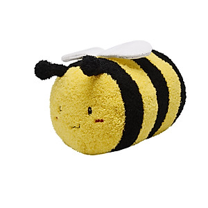 YONLIT Fuzzy Bumblebee Stuffed Animal with Smile Face and White Wings Super Cute Plush Bee Toy Excellent Gifts for Kids or Honey 12 Inch