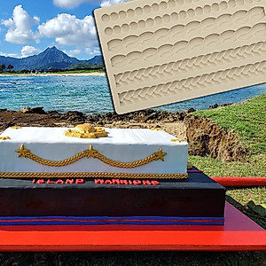 MUYULIN Pearl Fondant Molds, 3 Pack Silicone Pie Decoration Crust Mould, for Cake, Chocolate, Cupcake, Knit Rope, Game Pie, SugarCraft, Clay