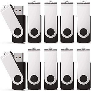 KEXIN 100 Pack 8 GB Flash Drive Bulk USB Flash Drive Thumb Drive Bundle USB Flash Drives Swivel Design Memory Stick USB 2.0 Black