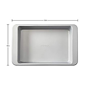 KitchenAid Nonstick Aluminized Steel Rectangular Cake Pan, 9x13-Inch, Silver