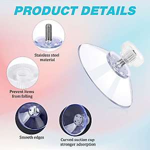 6 PCS Suction Cups for Glass, 30mm Strong Suction Cup with Metal Screw Rods and Nuts Clear Pvc Heavy Duty Suction Cup Holder Plastic Sucker Pads Without Hooks for Bathroom Wall Door Window Car Shade