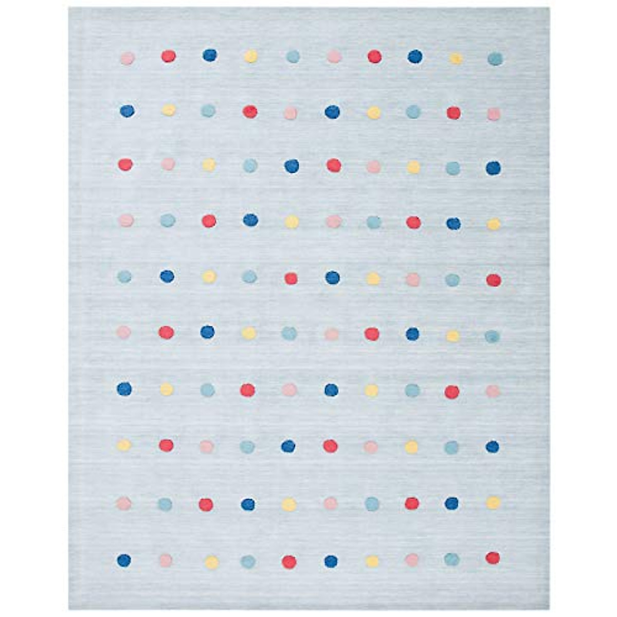 SAFAVIEH Kids Collection 5' x 8' Grey SFK803F Handmade Polka Dot Wool Area Rug