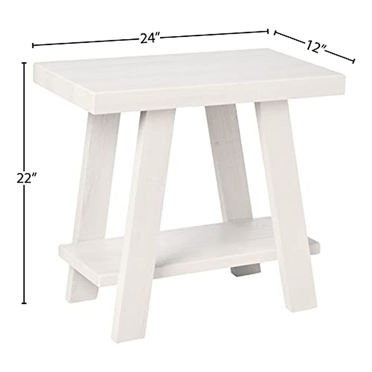 Roundhill Furniture Athens Contemporary Wood Small End Table, White