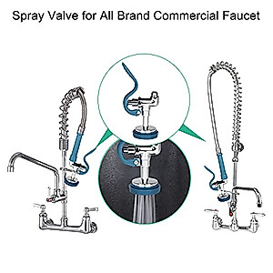 KWODE Blue Pre Rinse Spray Valve for All Brand Commercial Kitchen Sink Faucet Sprayer Replacement Part High Pressure 1.42gpm Water Flow Dish Sprayer