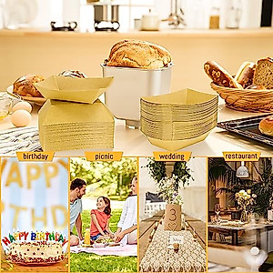 Cmkura 150 Pack Kraft Food Trays, 2 LB Paper Food Boats, Disposable Brown Paperboard Serving Baskets for Grease Resistant Fast Food, Hot Dog Nacho and Party Snack Holder