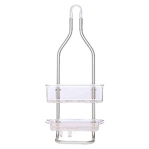 InterDesign Zia Rustproof Aluminum Shower Caddy - Bathroom Storage Shelves for Shampoo, Conditioner and Soap, Silver