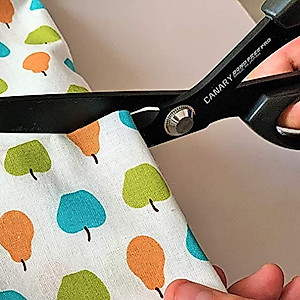 CANARY Japanese Sewing Scissors for Fabric Cutting 10.5 Inch, Black Scissors Heavy Duty All Purpose Scissors, Japanese Stainless Steel Nonstick Coating, Made in JAPAN, Black (SE-265F)