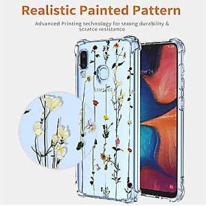 GTBDEKI Phone Case for Galaxy A40 Case,Samsung A40 SM-A405F Case with Screen Protector, Clear Case with Flower Garden Patterns Protective Phone Cover for Samsung Galaxy A40 Floral Garden