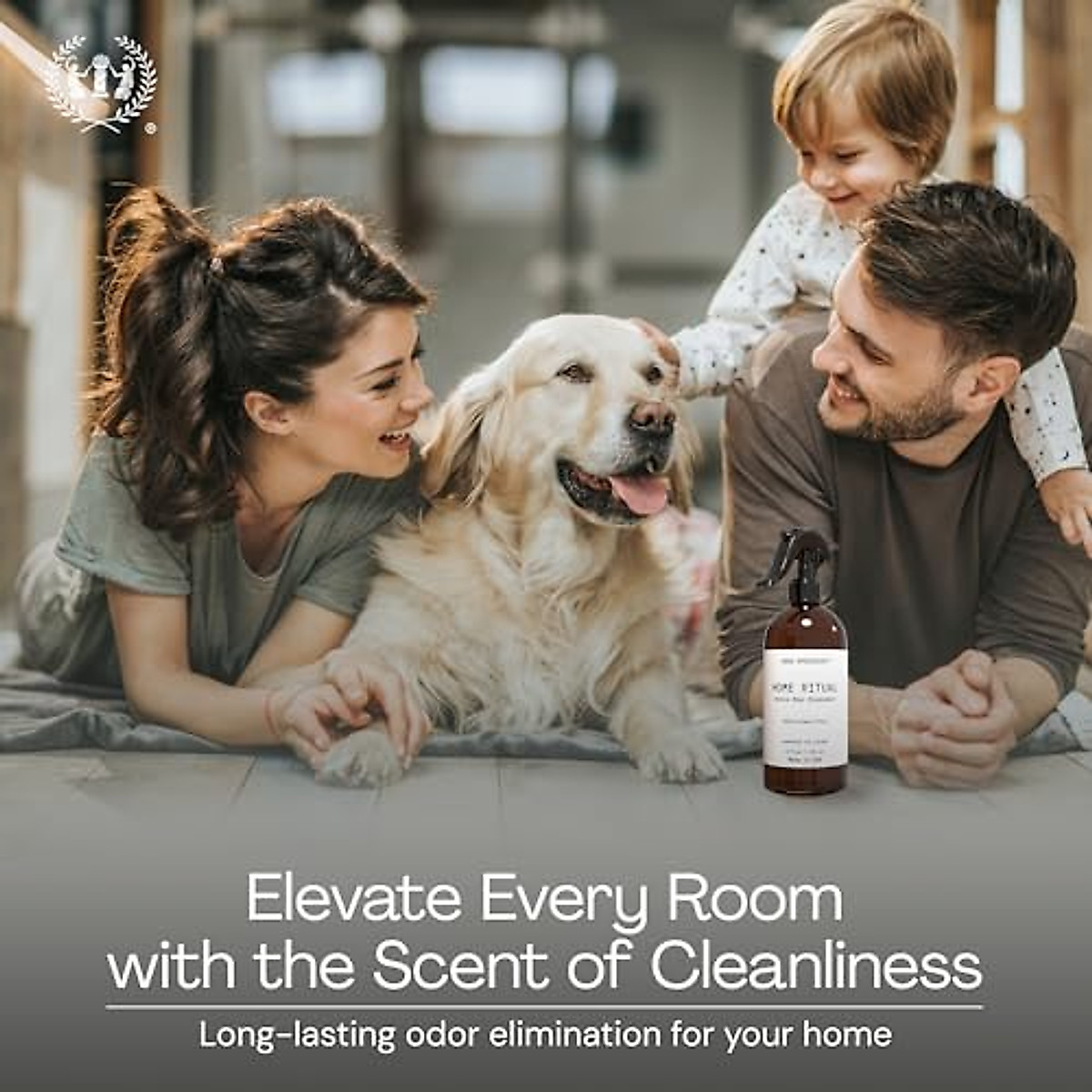 Muse Apothecary Home Ritual Active Odor Eliminator Spray - Furniture Deodorizer & Bathroom Odor Eliminator - Essential Oil Air Freshener - 4oz, Mediterranean Citrus