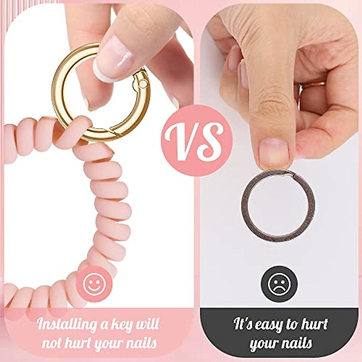 6PCS Stretchable Wristband Wristlet Keychain Wrist Key Chain Wristlet,Spring Flexible Spiral Wrist Coil ​Wrist Band Bracelet Key Holder Spring O Ring for Sauna Gym Pool ID Badge and Outdoor Sports