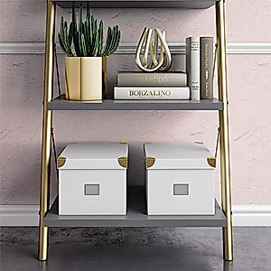 Nova 4 Shelf Ladder Bookcase, Graphite Gray