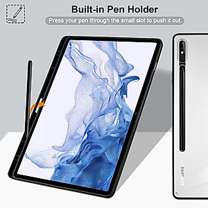 Batianda Customizable Case for Samsung Galaxy Tab S9 Ultra 14.6 inch 2023 Model (SM-X910/X916/X918) with S Pen Holder, Shockproof Tablet Cover with Clear Transparent Back Shell Auto Sleep/Wake