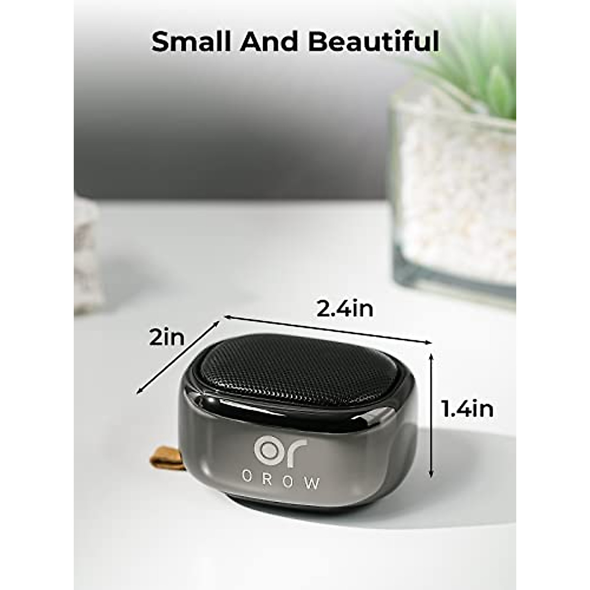 OROROW Small Bluetooth Speaker,Mini Portable Wireless Speaker,49-Foot Bluetooth Range,Enhanced Bass,Support TF Card,Bluetooth Speaker for iPhone,Travel,Hiking,Car,Gift(Gray)