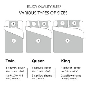 LOKATSE HOME 3 Pcs Printed Duvet Cover Set with 2 Pillowcase Soft and Comfortable - Machine Washable (Queen/Colorful), Colorful-Leaves