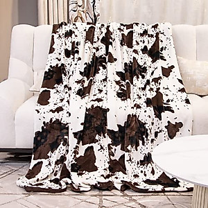 Fleece Blanket Cow Print Soft Throw Blanket Lightweight Throw Blanket