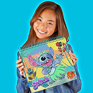 Fashion Angels Disney Stitch Color & Collage Design Set - 15 Colorable Lilo and Stitch Posters - Add Your Own Designs with 7 Included Sticker Sheets - Ages 8 and Up
