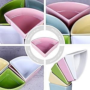 POPETPOP Hamster Bowl Ceramic Chewing Food Dish Water Bowl for Small Rodents Gerbil Hamsters Mice Guinea Pig Cavy Hedgehog Small Animals （Random Color）