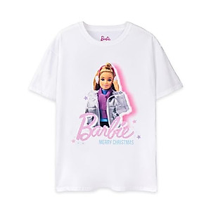 Barbie Christmas T-Shirt Womens Ladies Merry Christmas White Top