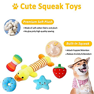 Aipper Dog Puppy Toys 23 Pack, Puppy Chew Toys for Fun and Teeth Cleaning, Dog Squeak Toys,Treat Dispenser Ball, Tug of War Toys, Puppy Teething Toys, Dog Rope Toys Pack for Puppy to Small Dogs