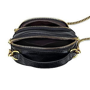 Leather Bags Purses and Handbags Shoulder Bags for Women Soft Leather Ladies Crossbody Bag Top handle satchel Bag Mini Bag (Black)