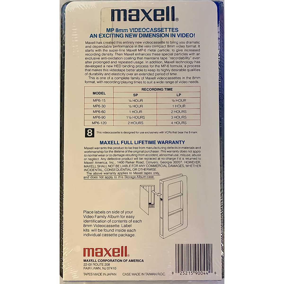 Bonus Pack of Two Maxell P6-120 EX-M 8mm Tapes, and Library Storage Case
