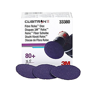 Cubitron 3M Cubitron II Roloc Fibre Disc 786C, 33380, 2 in (50 mm), 80+, 15 discs per carton, 6 cartons per case