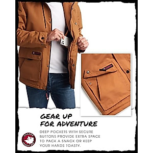 CANADA WEATHER GEAR Men's Winter Coat – Heavyweight Weather Resistant Sherpa Fleece Lined Parka Jacket (M-XXL), Size Medium, Oak
