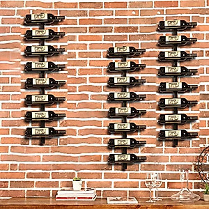 Gdrasuya10 Wall Mounted Wine Rack for 8 Bottles, Wall Wine Rack Wrought Iron Wine Storage Display Holder Rack Wine Bottle Hanging Holder Rack (Black)