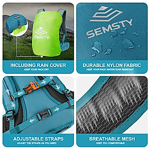 Hydration Backpack 25L, Hiking Backpack with 3L Water Bladder, Light Water Backpack for Camping Cycling or Daily Men Women