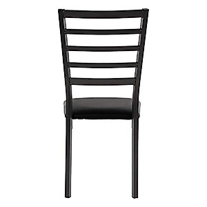 Lexicon Arin Faux Leather Metal Frame Dining Chairs (Set of 4), 19" SH, Black