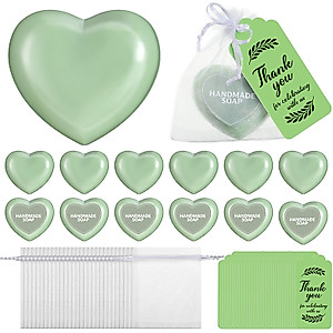 30 Sets 75 g Baby Shower Soap Favors for Guests Sage Green Heart Shaped Soap Favors with 30 Organza Bags and 30 Thank You Tags for Baby Shower Return Gift Wedding Bridal Shower Gender Reveal Favors