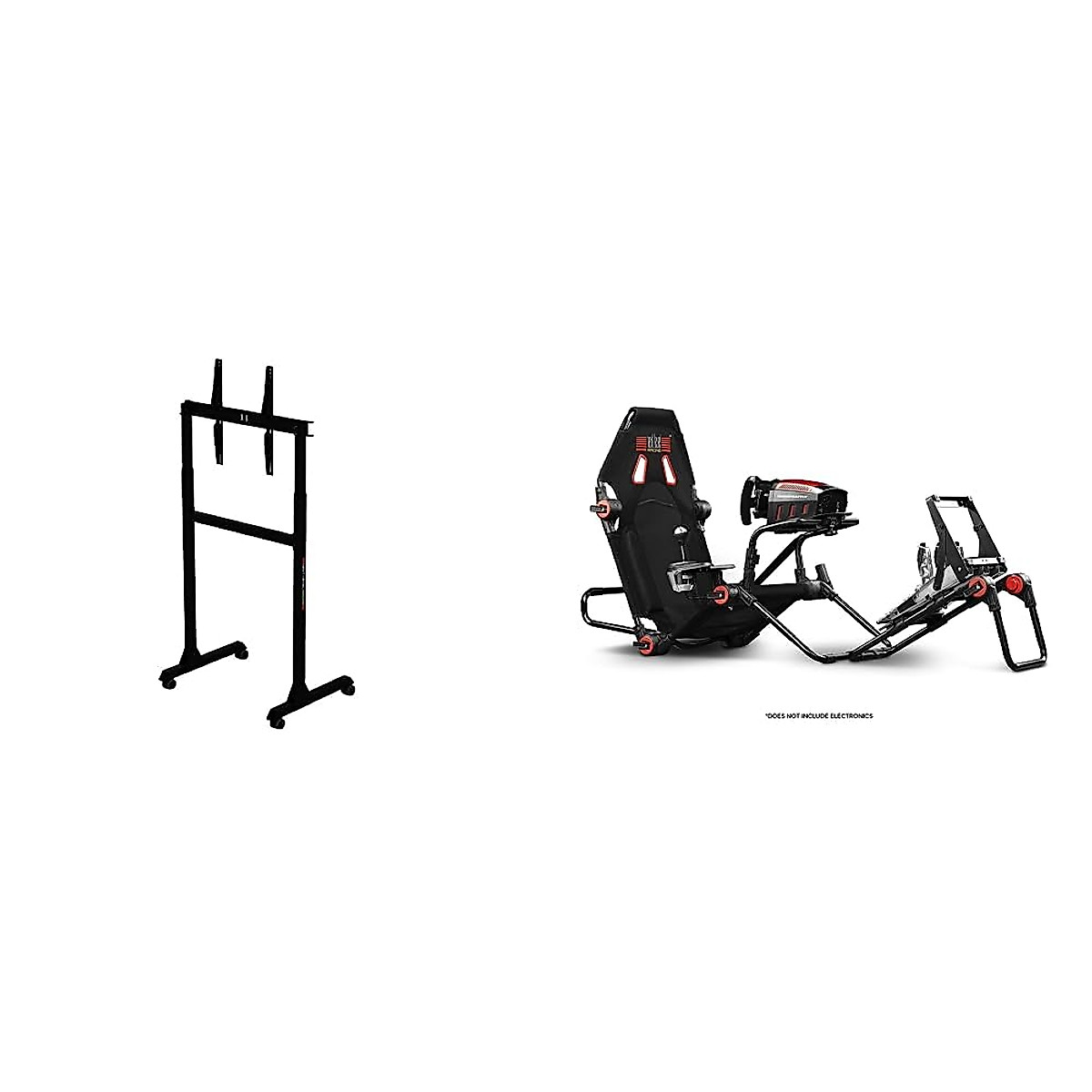 Next Level Racing Free Standing Single Monitor Stand (NLR-A011) and Keyboard and Mouse Tray (NLR-A012) Bundle