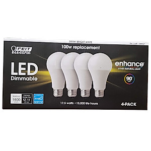 Feit Electric Led 100 W Dimmable Replacement Bright White Netcount, 4 Count (Pack of 1)