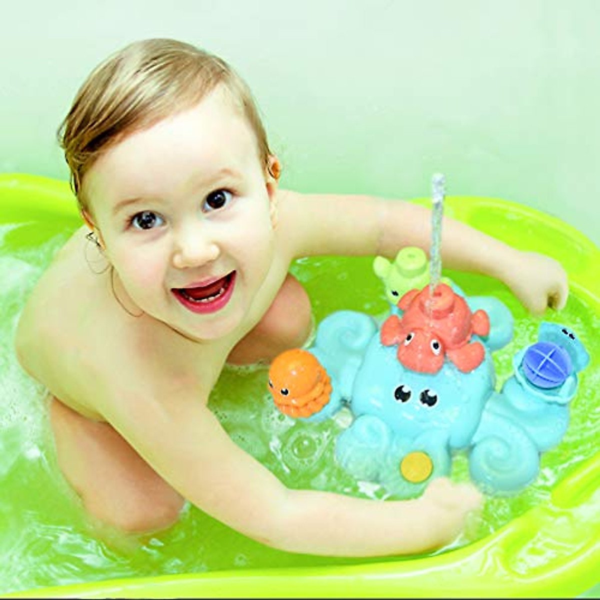 FUN LITTLE TOYS Bath Toys for Toddlers, 5 PCs Bath Tub Toys Set, Spray Water Toys for Kids, Best Gifts for Boys & Girls