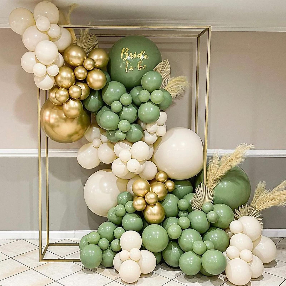 RUBFAC 87pcs Sage Green Balloons Different Sizes 18 12 10 5 Inches for Garland Arch, Premium Green Latex Balloons for Birthday Party Wedding Baby Shower Eucalyptus Themed Party Decorations