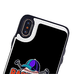 I Love Baseball Wallet Phone Cases Fashion Leather Design Protective Shell Shockproof Cover Compatible with iPhone X/XS