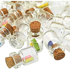 Qixivcom 60 Pcs 0.5ml Mini Small Bottles Vials Clear Glass Bottles Tiny Jars with Cork Stoppers Bottle Miniature Glass Bottle Gift DIY Decoration Empty Little Bottle Eye Screw for Arts Crafts Party Favor
