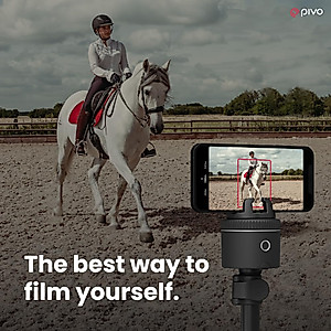 Pivo Pod Silver Equestrian Pack, Auto Face, Body, Horse Tracking Phone Holder, 360° Rotation, Remote Control for Hands-Free Video Recording