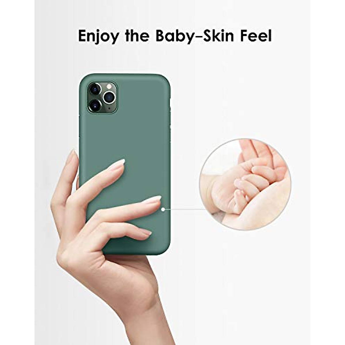 DTTO Compatible with iPhone 11 Pro Case, [Romance Series] Full Covered Silicone Cover [Enhanced Camera and Screen Protection] with Honeycomb Grid Cushion for iPhone 11 Pro 5.8" 2019,Midnight Green