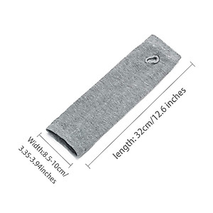 Allegra K Women's Winter Warmers Fingerless Thumbhole Elastic Long Knitted Party Costume Gloves One Size Light Gray