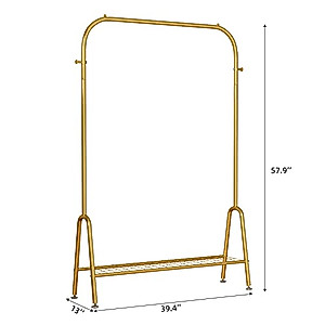 Grade one Gold Garment Rack Clothes Rack Metal Heavy Duty Drying Clothing Rack Metal Shoes Bags Clothes Organizer Storage Shelves