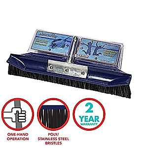 Sweepease 654367706282-SS/Combo-18 Stingray 18" SS/Poly Pool Brush Sticks to Walls and Floor Every Time, 18" x 2.5" x 6.6", Bright Green/Royal Blue