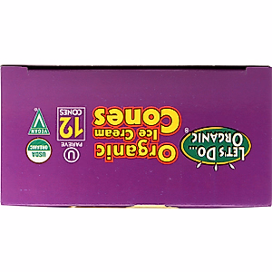 Lets Do Organic Ice Cream Cones - Sugar Cones for Ice Cream, Mini Ice Cream Cones, Ice Cream Cups, Crispy Cones, Mini Cake Cones - 1.2 Oz (Pack of 12)